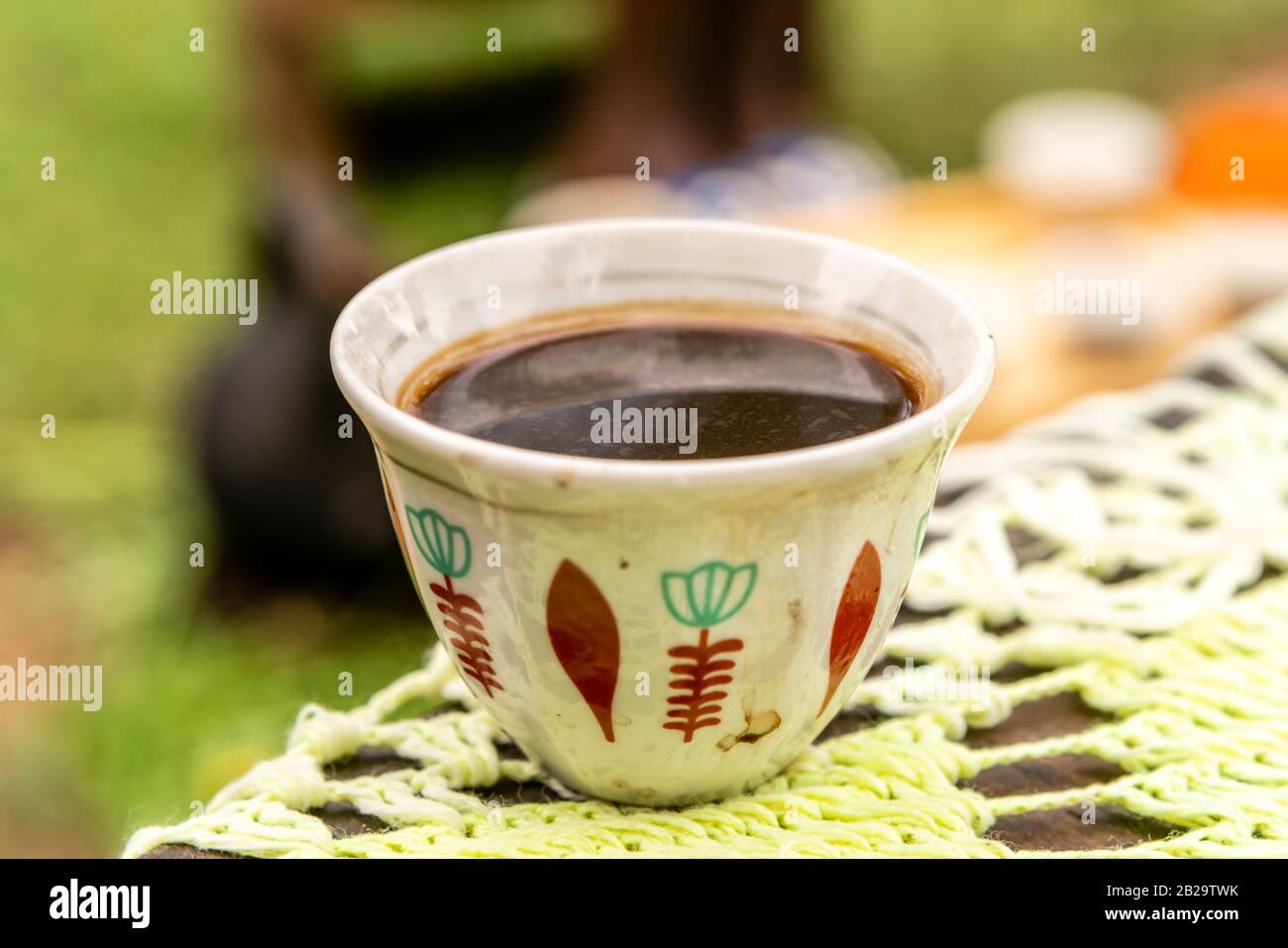 Coffee served in a finjal - traditional coffee cup - in Ethiopia Stock ...