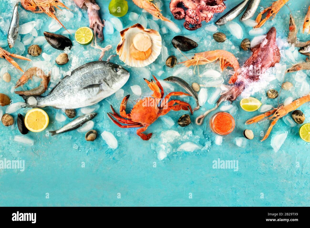Seafood background hi-res stock photography and images - Alamy