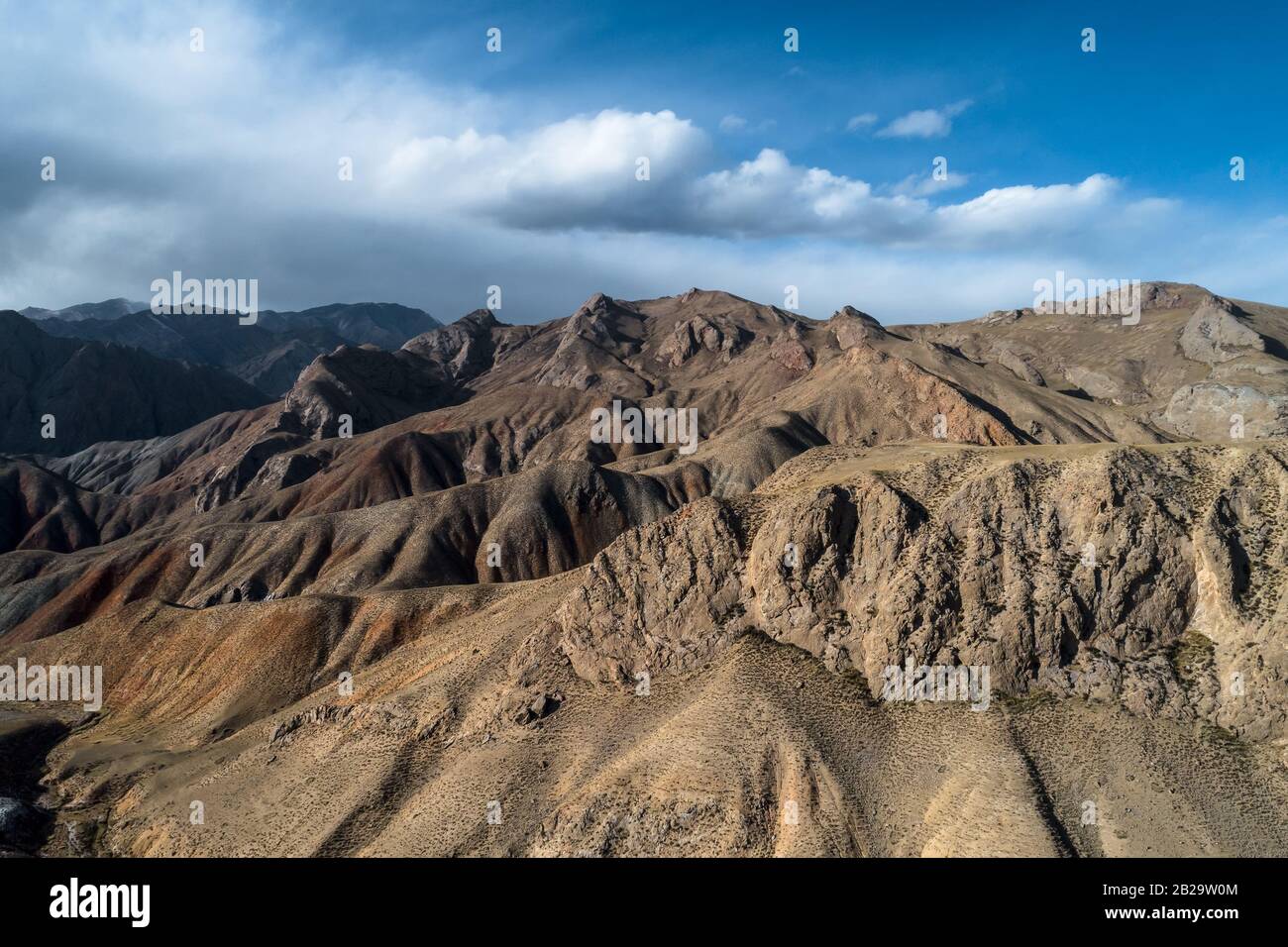 aerial view of the landscape of the surrounding area of Qilian Mountain ...