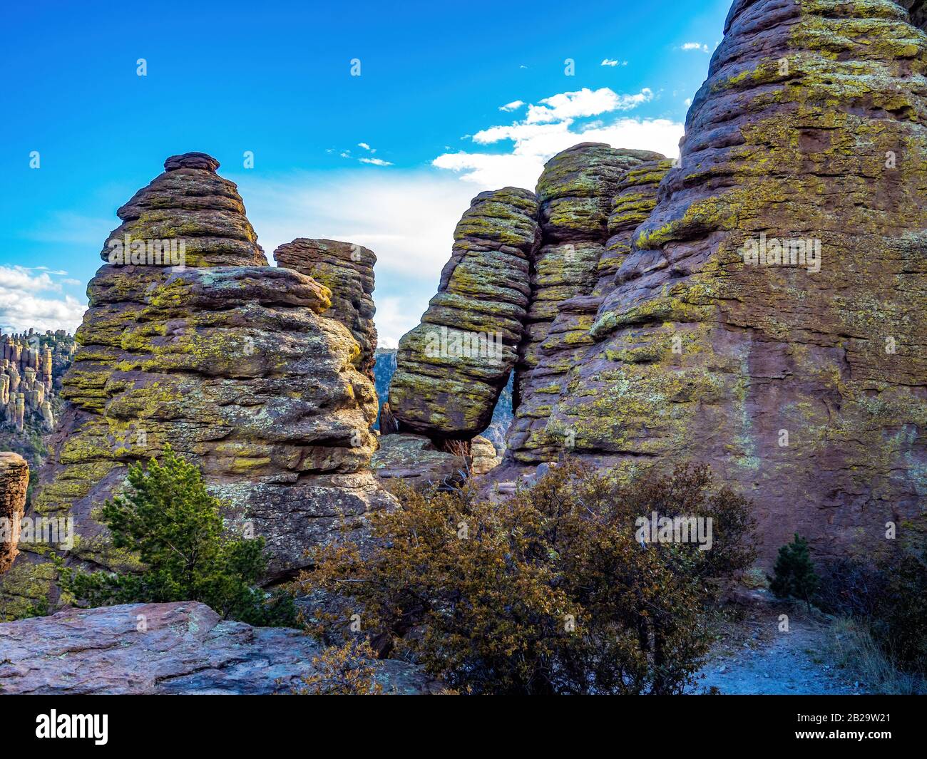 hiking through the rock formations at Chiricahua National Monument park ...
