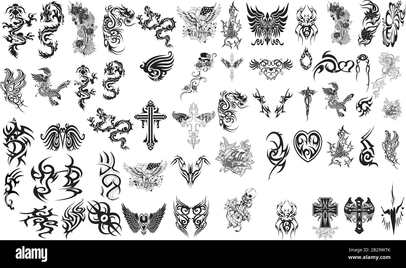 tattoo collection art design Stock Vector Image & Art - Alamy