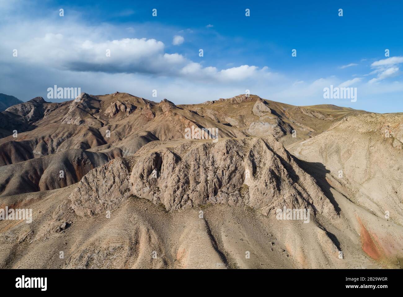 aerial view of the landscape of the surrounding area of Qilian Mountain ...