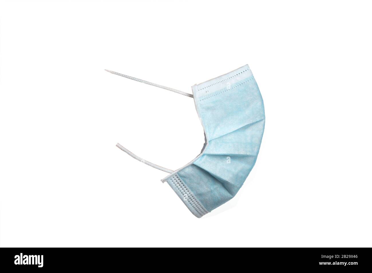 blue disposable surgical face masks with side face shape Stock Photo ...