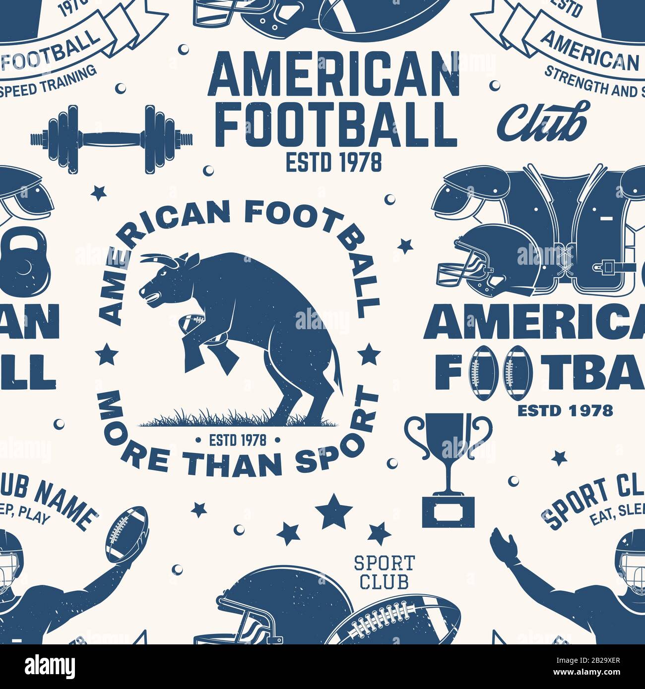American football seamless pattern, background. Vector illustration ...