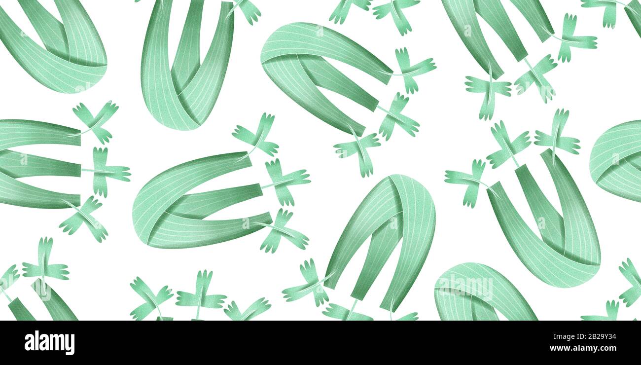 Hand drawn color celery seamless pattern. Organic fresh vegetable ...