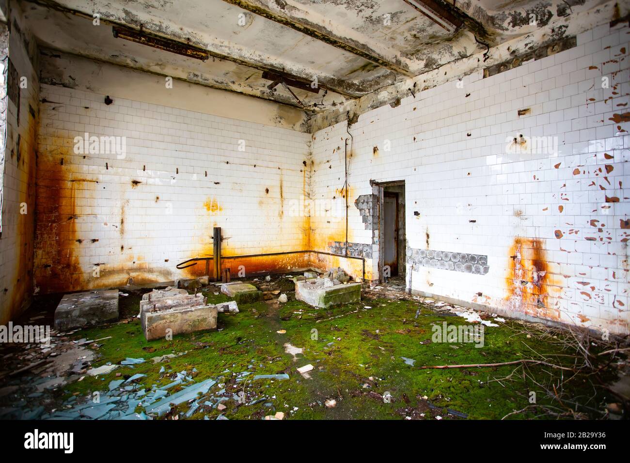 The ruins of the old industrial factory buildings Stock Photo - Alamy
