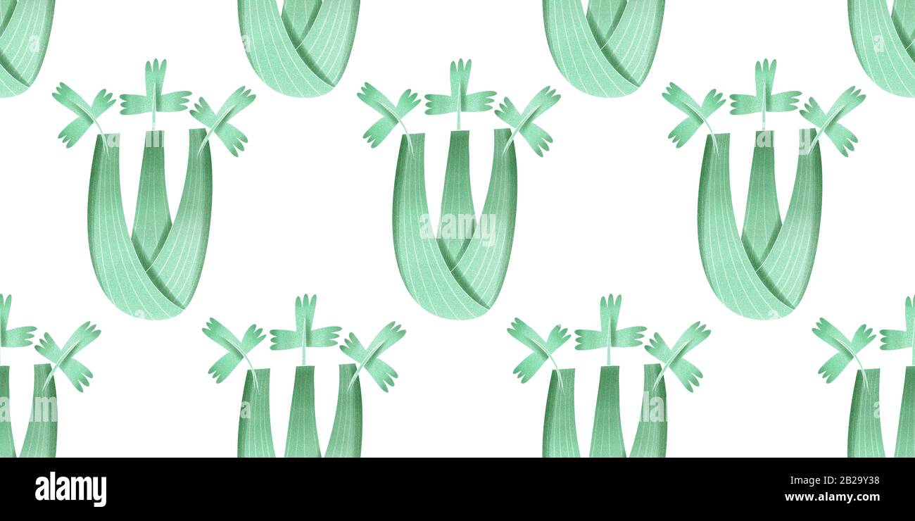 Hand drawn color celery seamless pattern. Organic fresh vegetable ...