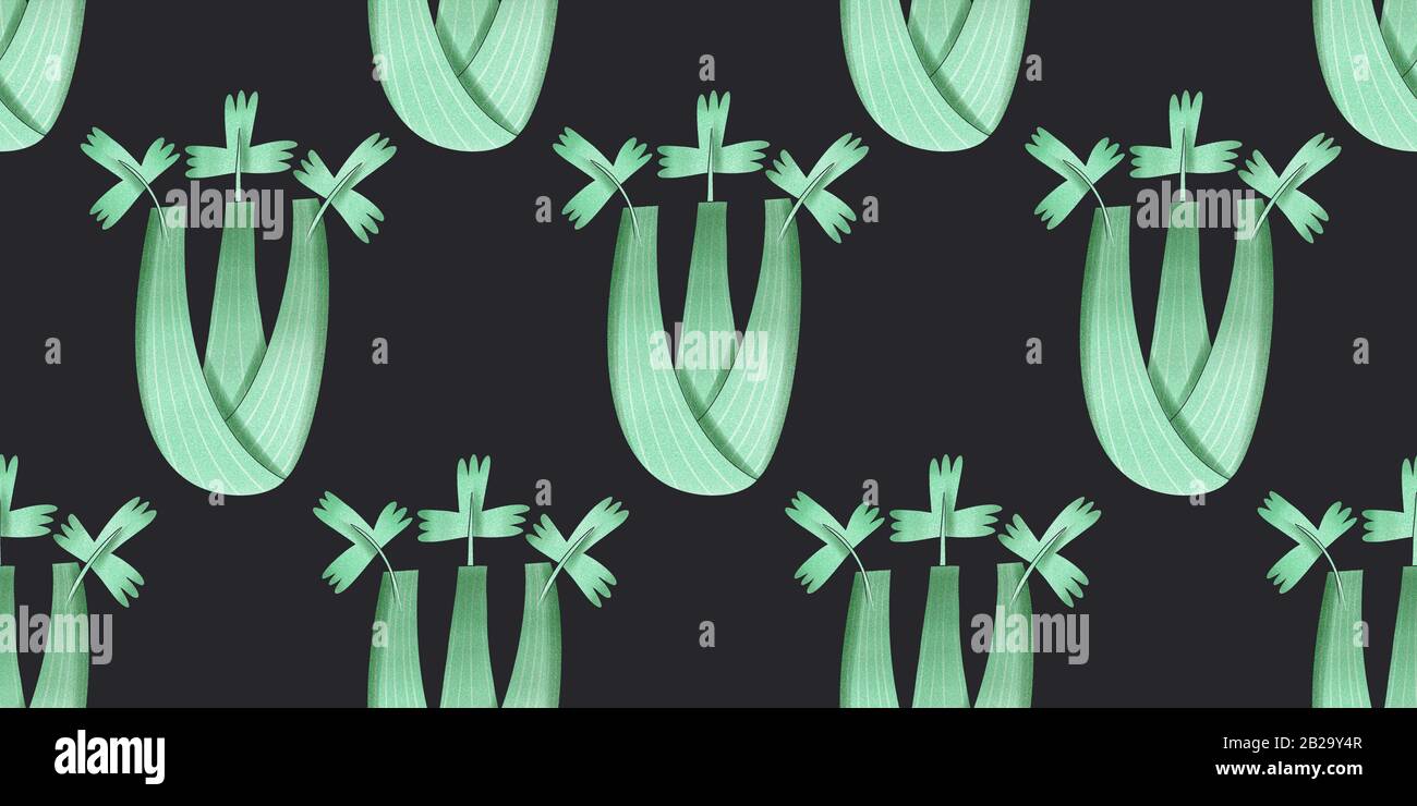 Hand drawn color celery seamless pattern. Organic fresh vegetable ...