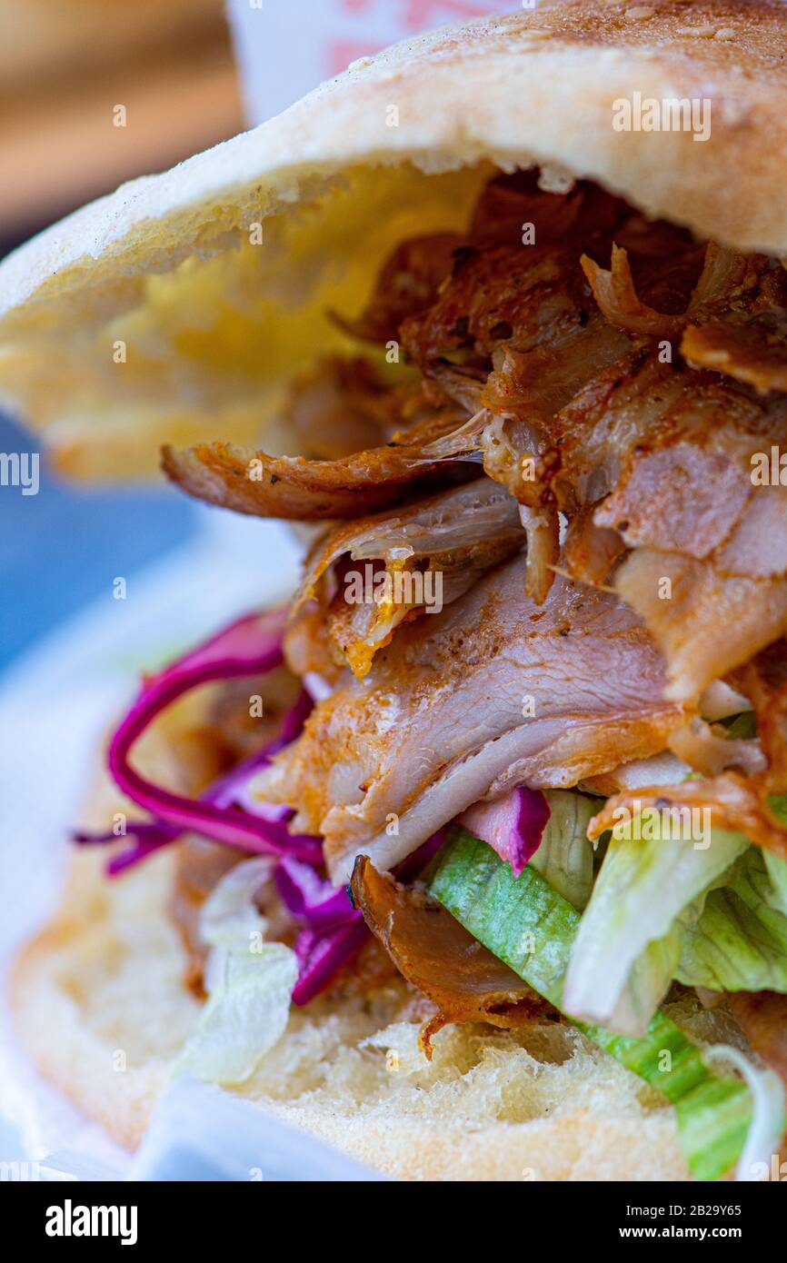 Doner turkish delight made out of chicken meat Stock Photo - Alamy