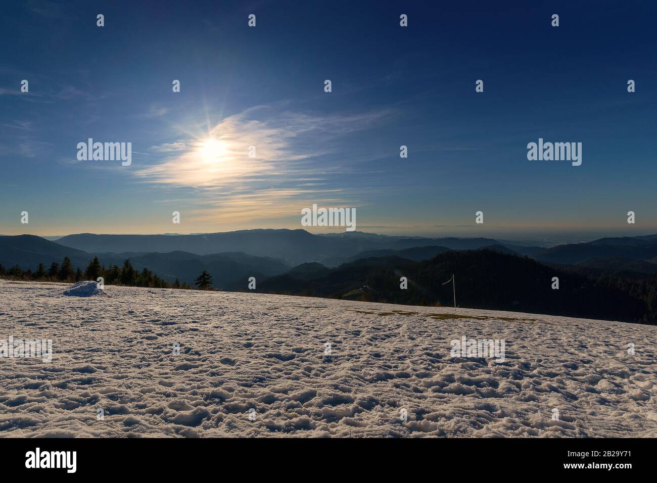 Winter image of the landscape of the Black Forest in winter, Oppenau ...