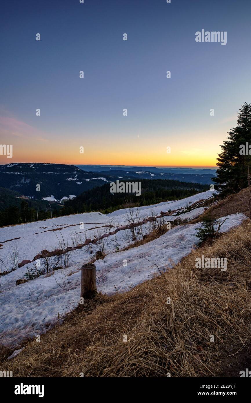 Landscape image at the sea called Mummelsee in the Black Forest at ...