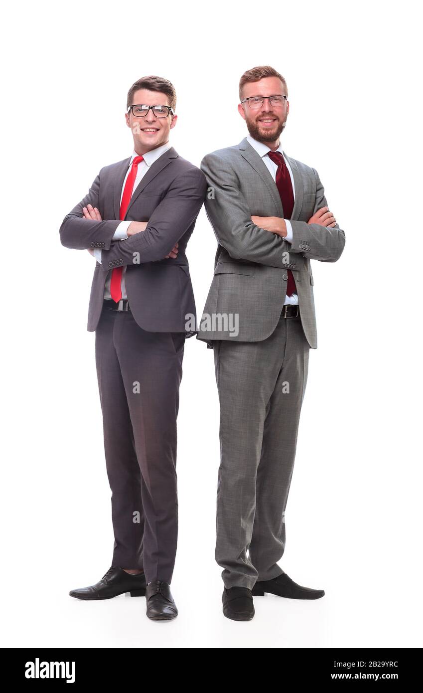 in full growth. two confident business men standing together Stock ...