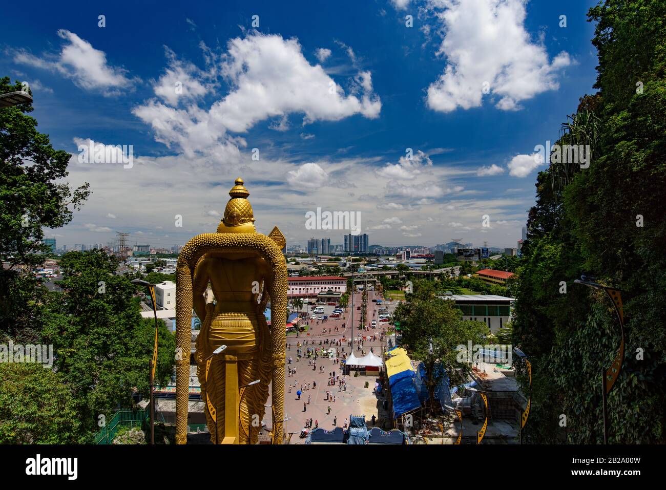 The view of the city from the top of Batu Caves in Kuala Lumpur ...