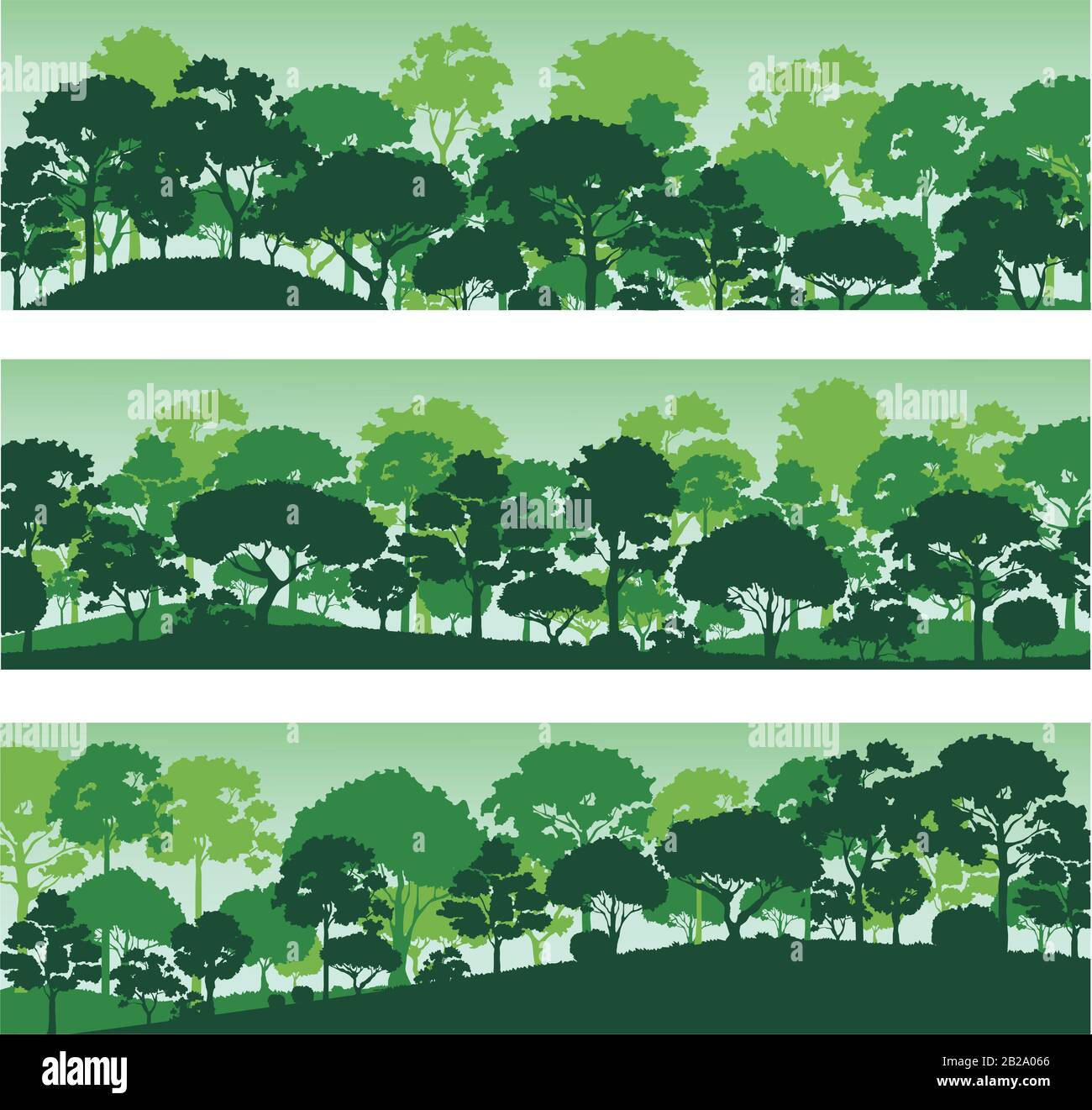 forest trees silhouettes , forest landscape template banner background ...