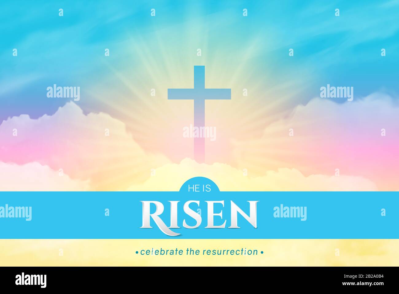Christian religious design for Easter celebration. Rectangular ...