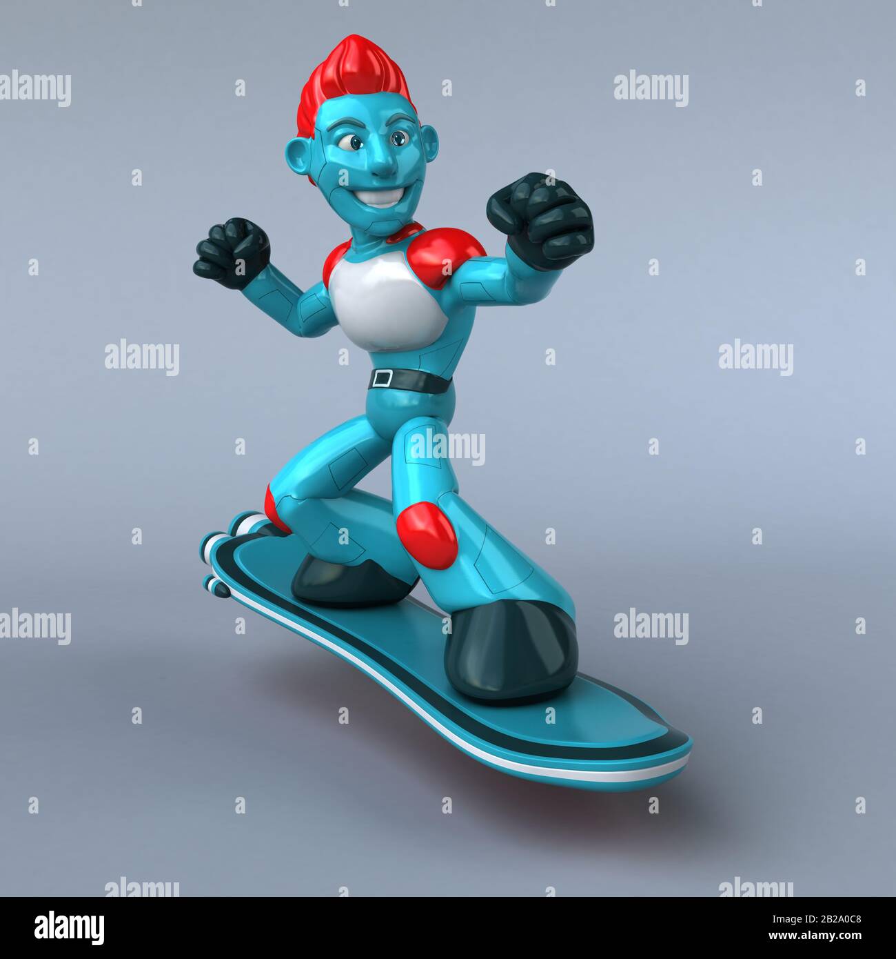 Red robot - 3D Illustration Stock Photo - Alamy