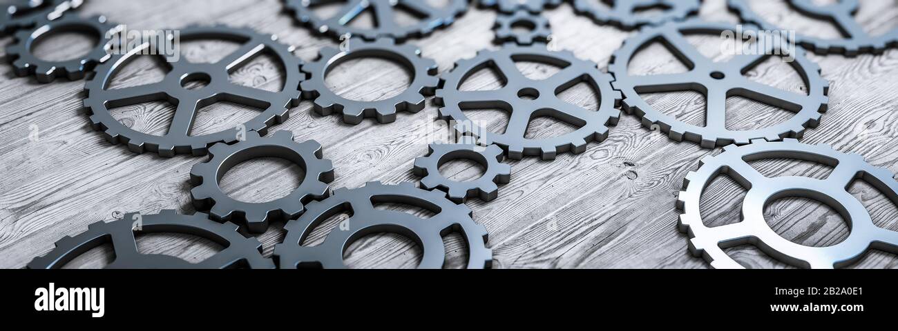 Gear concept. Communications resource ideas. 3d rendering Stock Photo ...