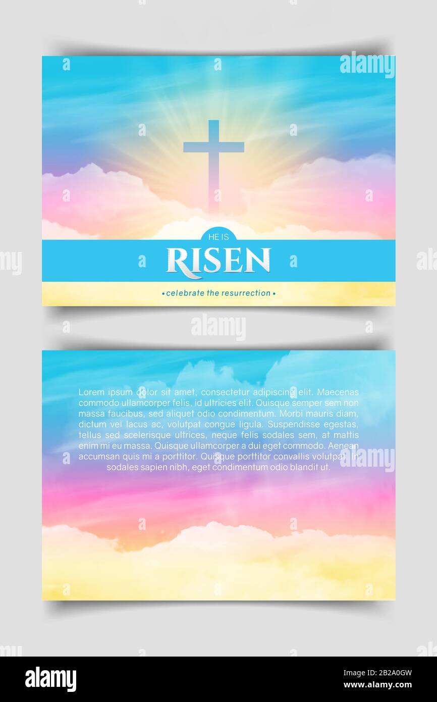 Christian religious design for Easter celebration. Vector horizontal ...