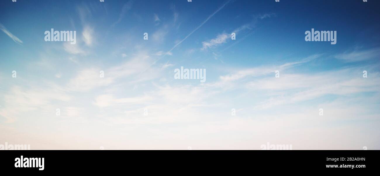 Summer sky clouds. Clear atmosphere Stock Photo - Alamy