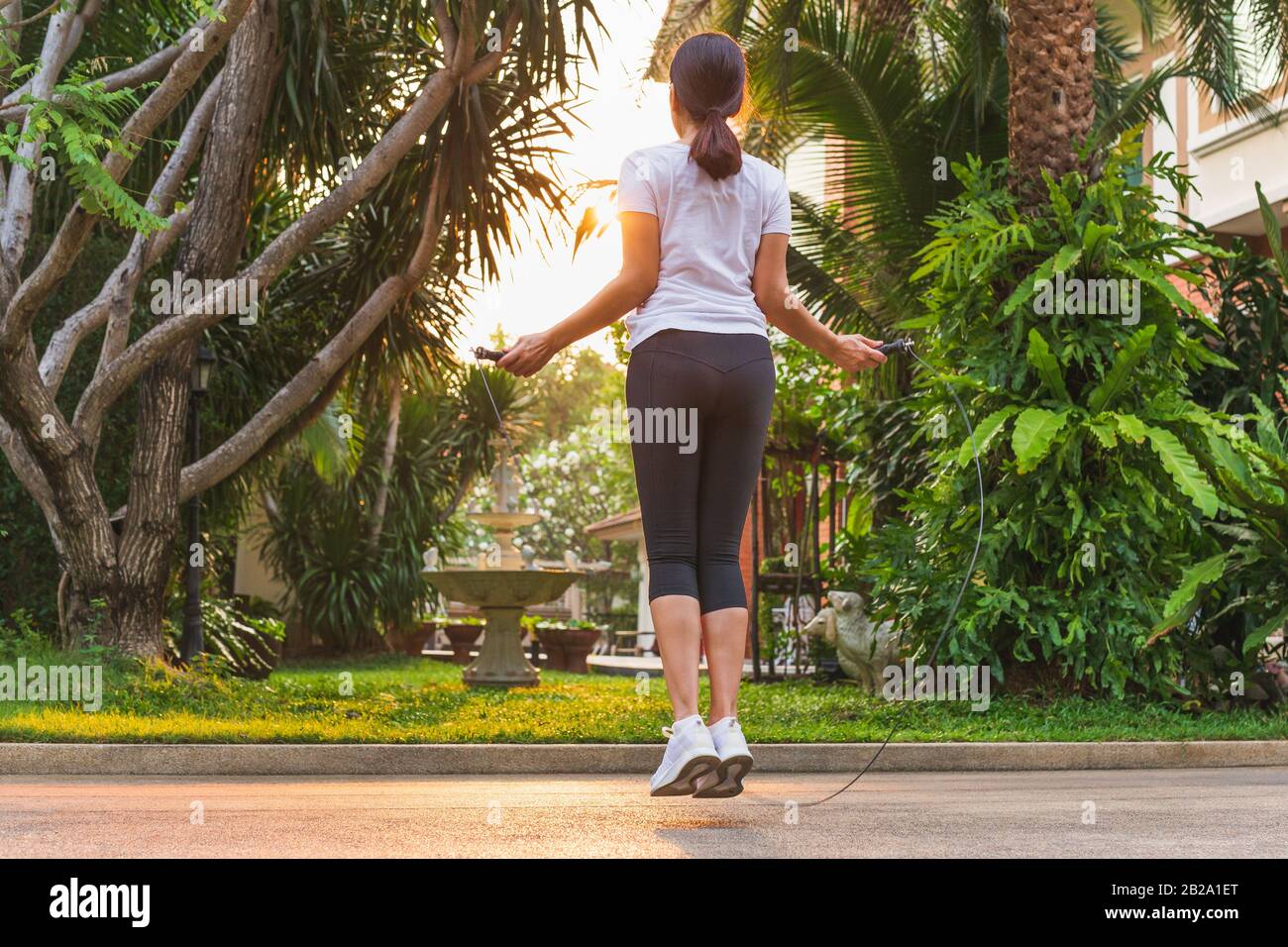Jump rope woman home hi-res stock photography and images - Alamy