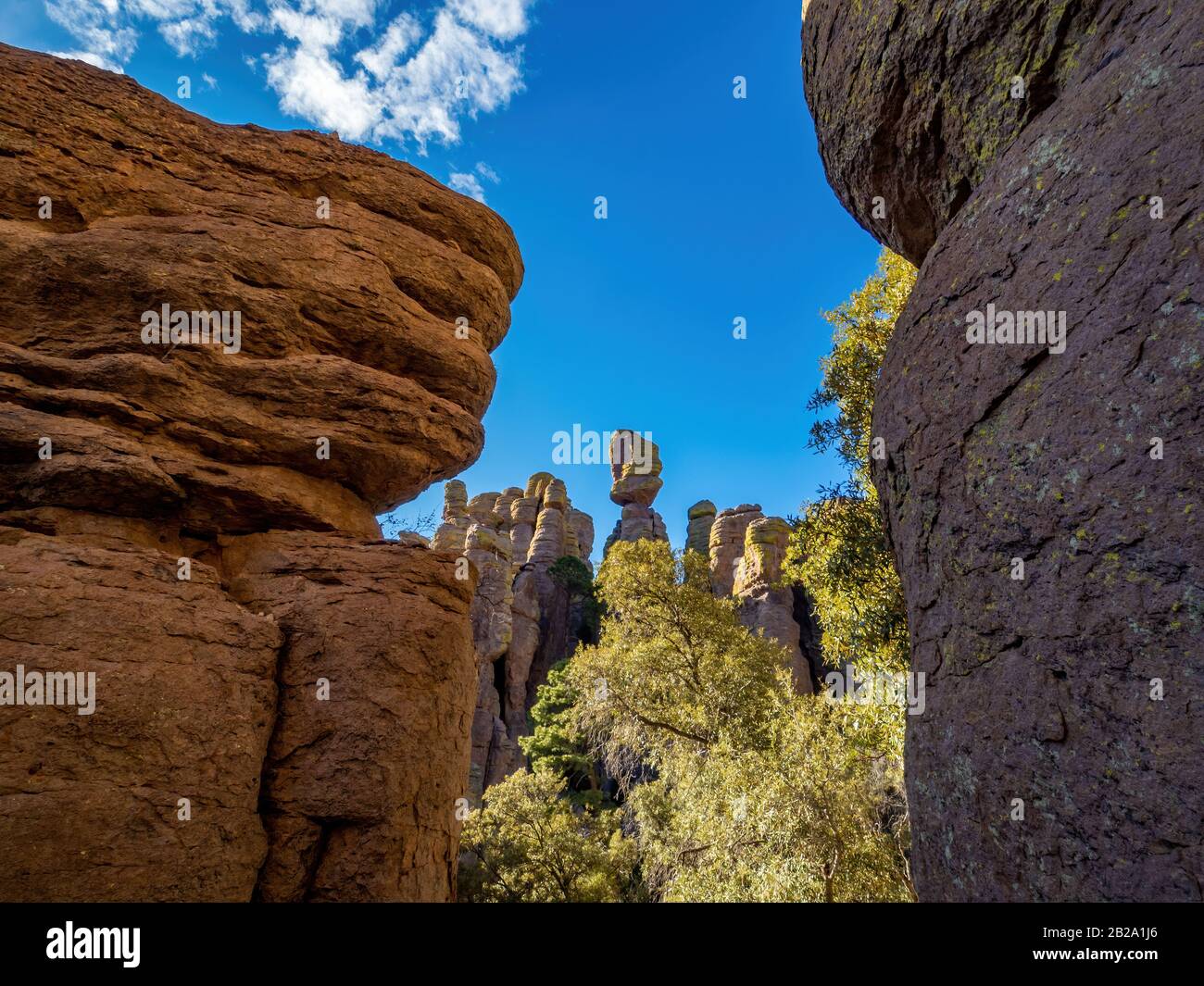 hiking through the rock formations at Chiricahua National Monument park ...