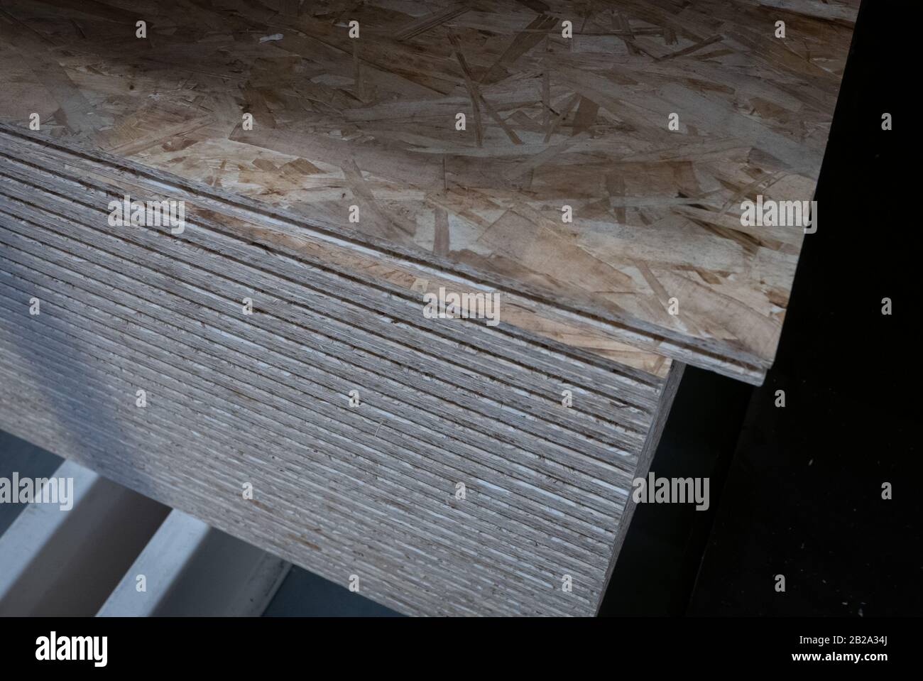 Oriented strand board in a construction shop Stock Photo - Alamy