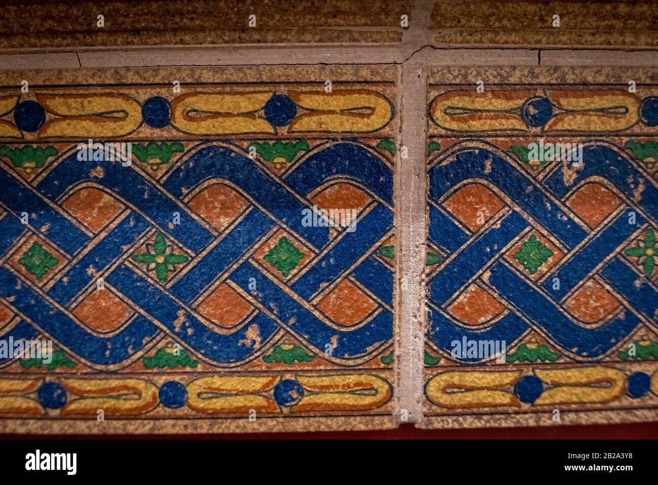 Texture of Antique ceramic tiles on the wall background Stock Photo - Alamy