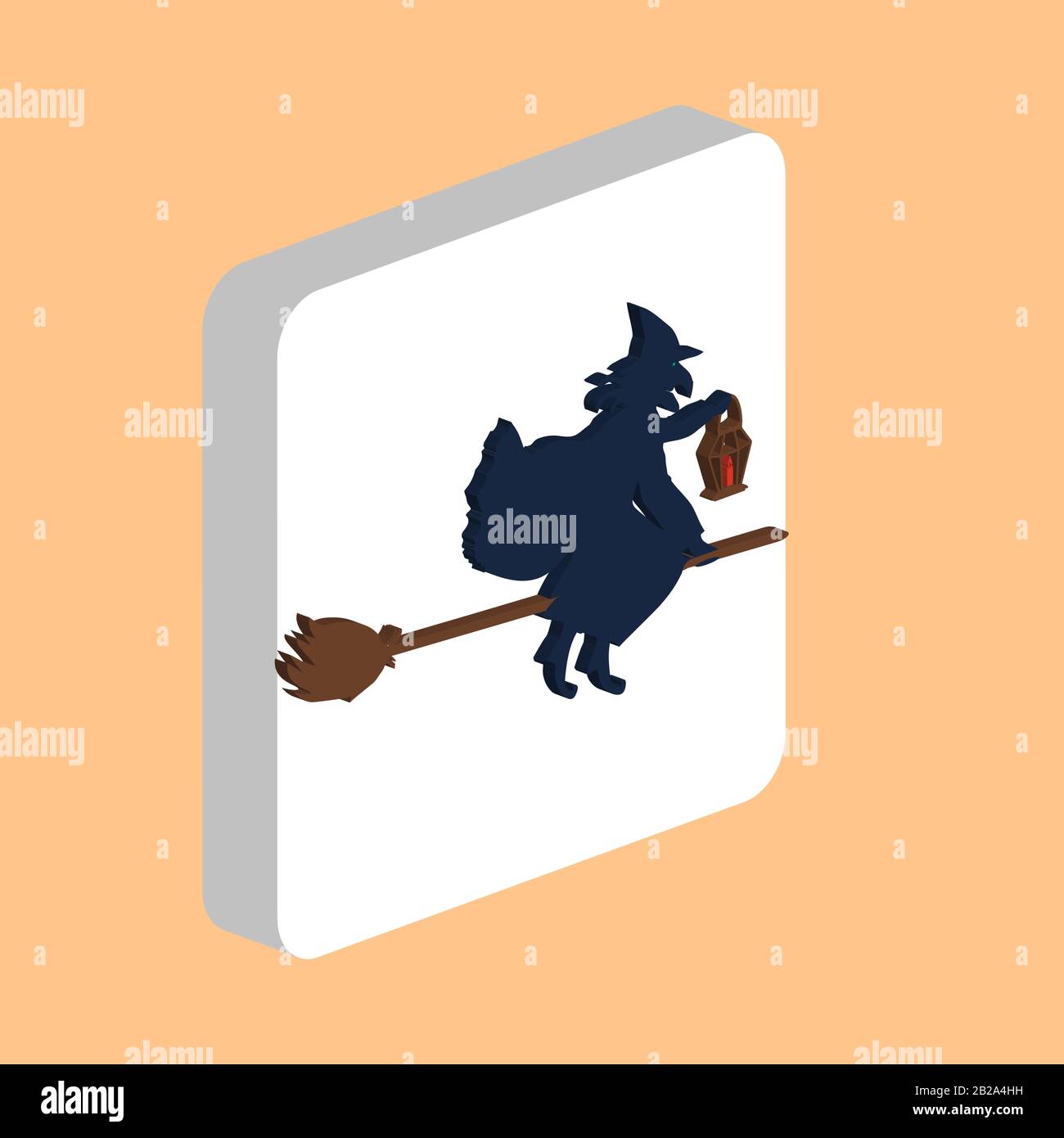 Flying Witch Simple vector icon. Illustration symbol design template ...