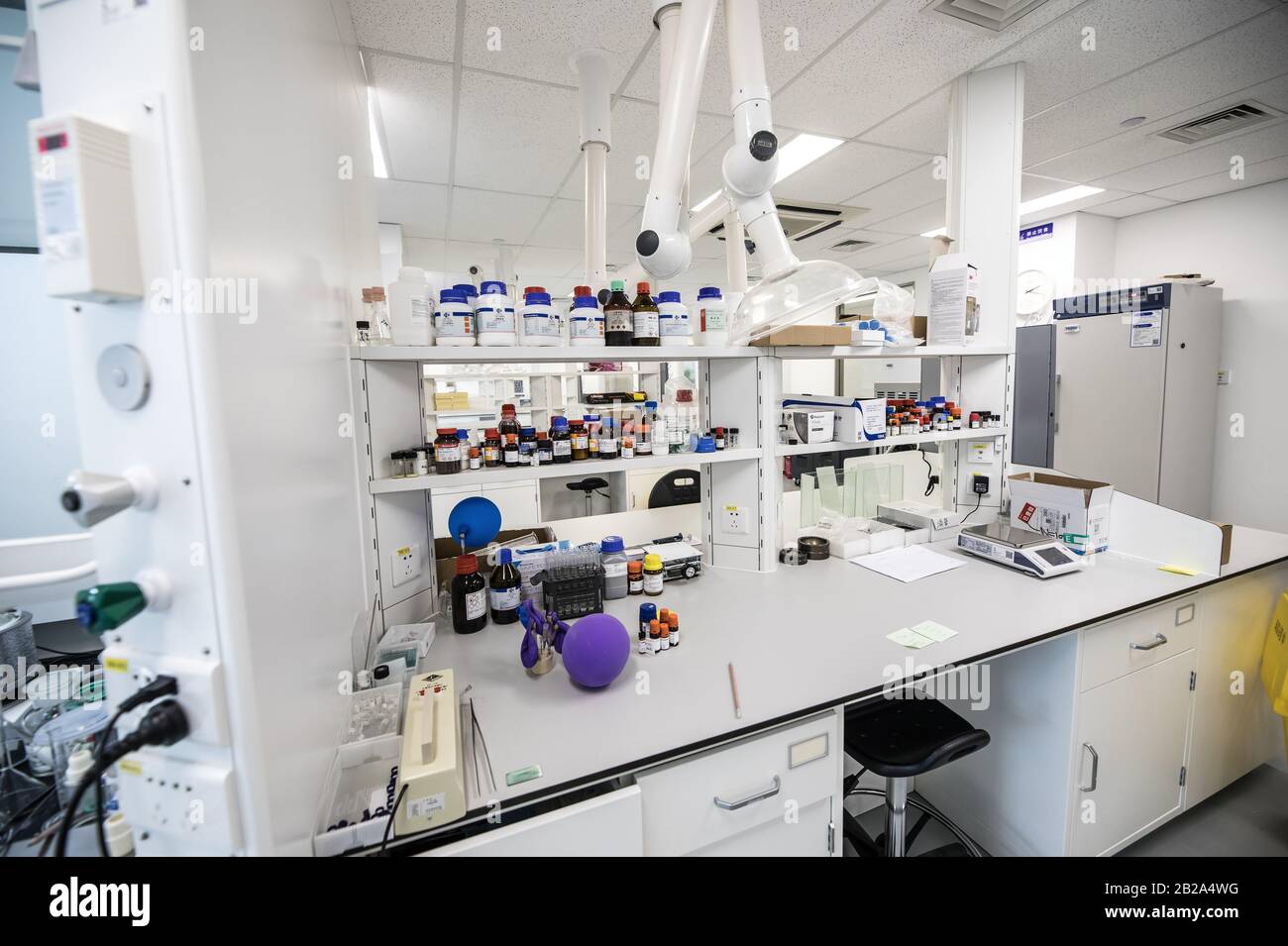 BEIJING, CHINA - JUNE 03, 2019: Modern drug manufacturing laboratory ...