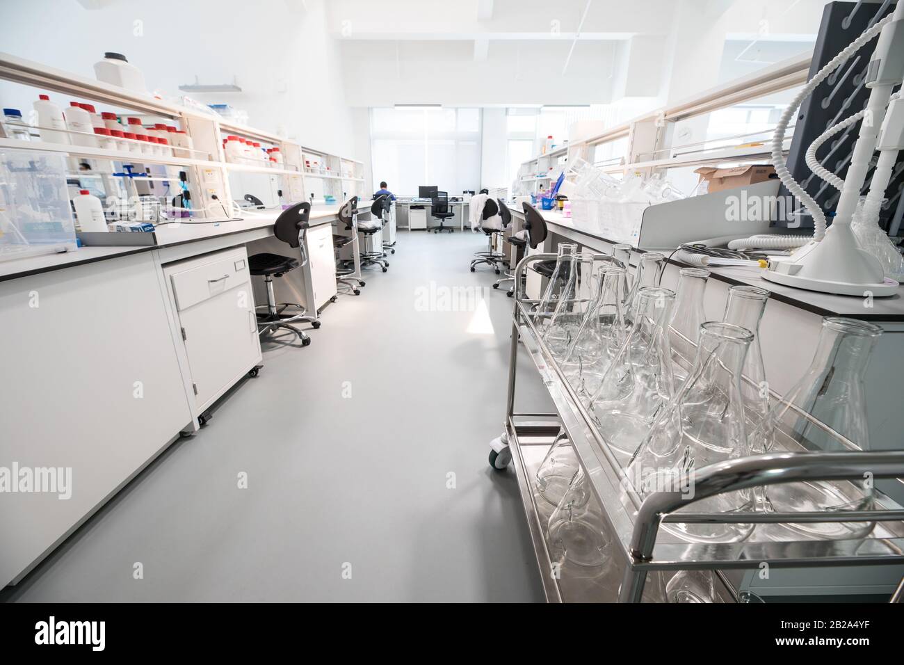 BEIJING, CHINA - JUNE 03, 2019: Modern drug manufacturing laboratory ...