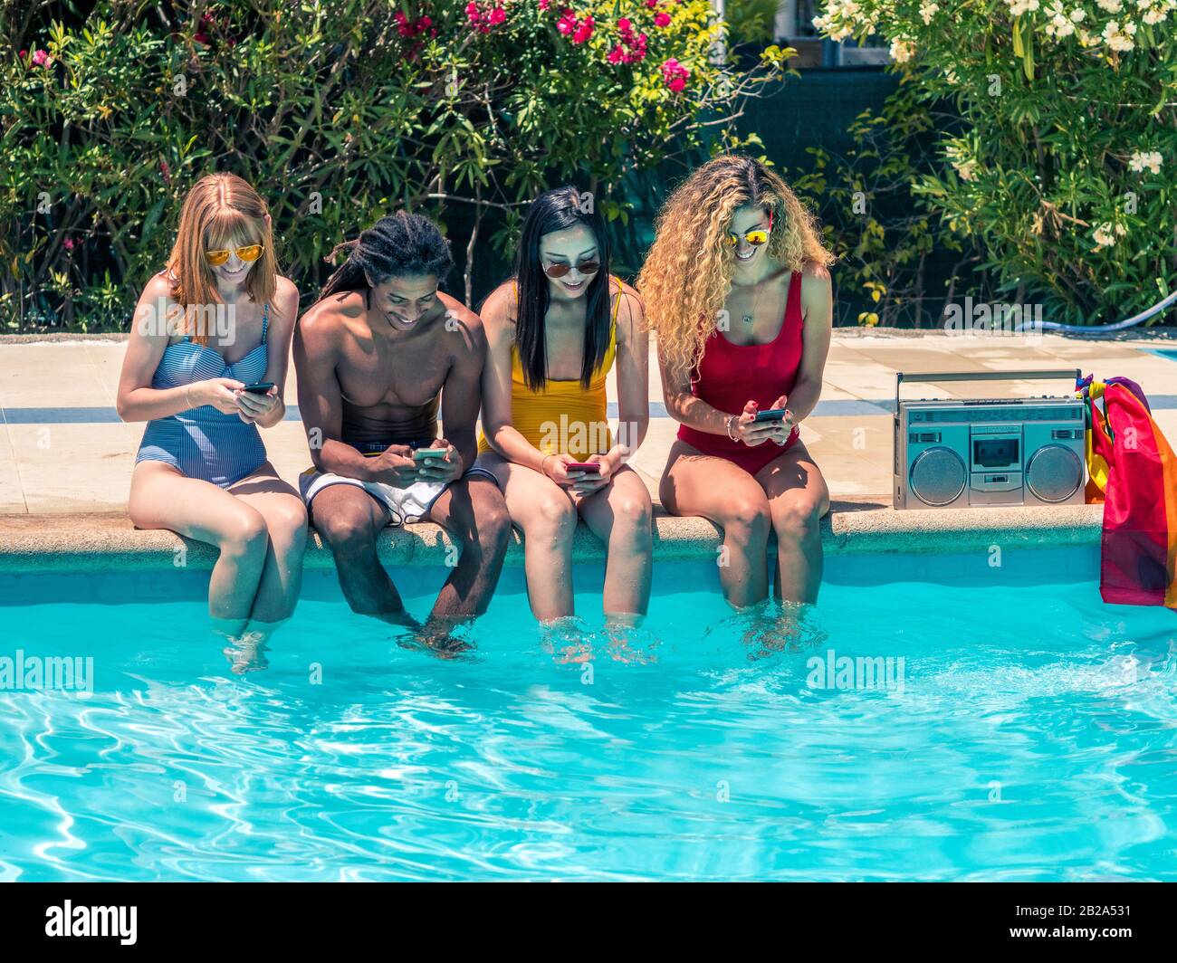 Stock Photo Of Group Of People Of Different Ethnic Groups With Bathing stock-photo-of-group-of-people-of-different-ethnic-groups-with-bathing