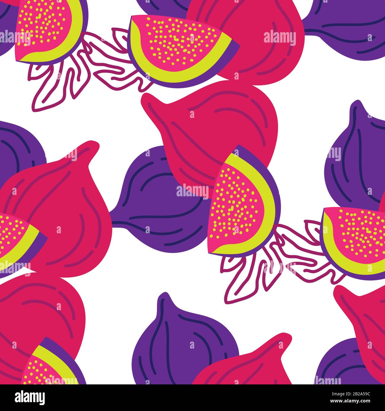 Vector seamless pattern of figs, design colorful abstract illustration ...