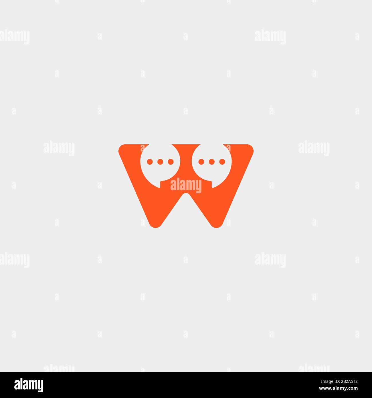 Letter W Chat Logo Design Template Vector Stock Vector Image & Art - Alamy