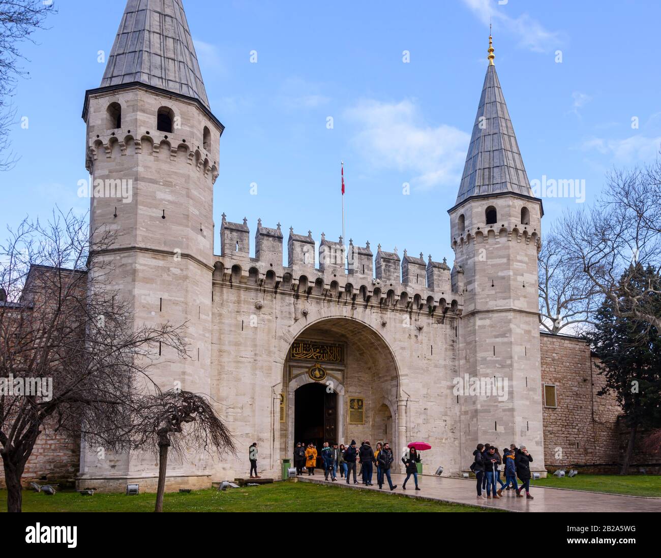 Ornate entrance to the Topkapi Palace Castle Museum, Istanbul, Turkey ...