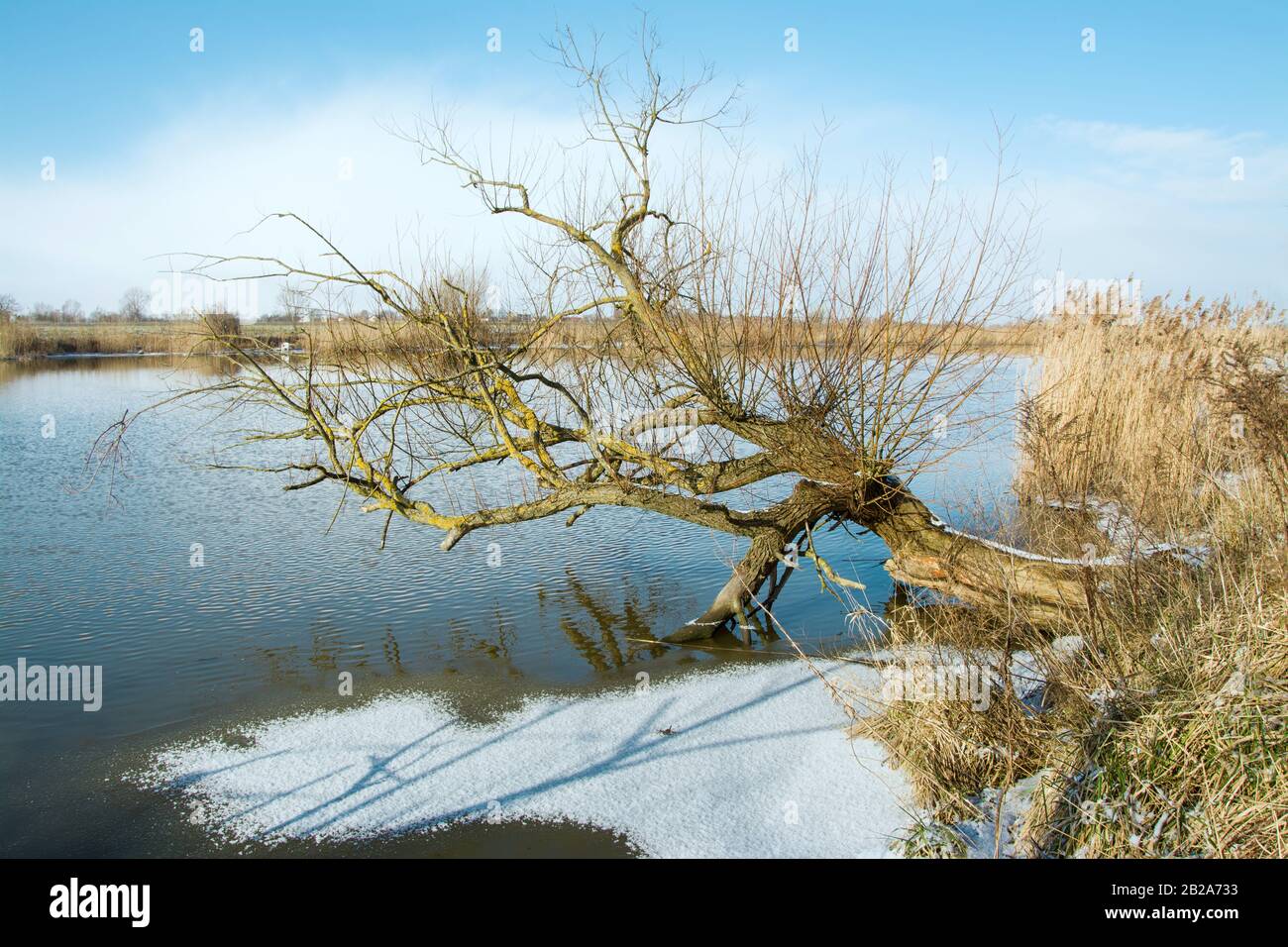 frozen river, beautiful winter landscape Stock Photo - Alamy