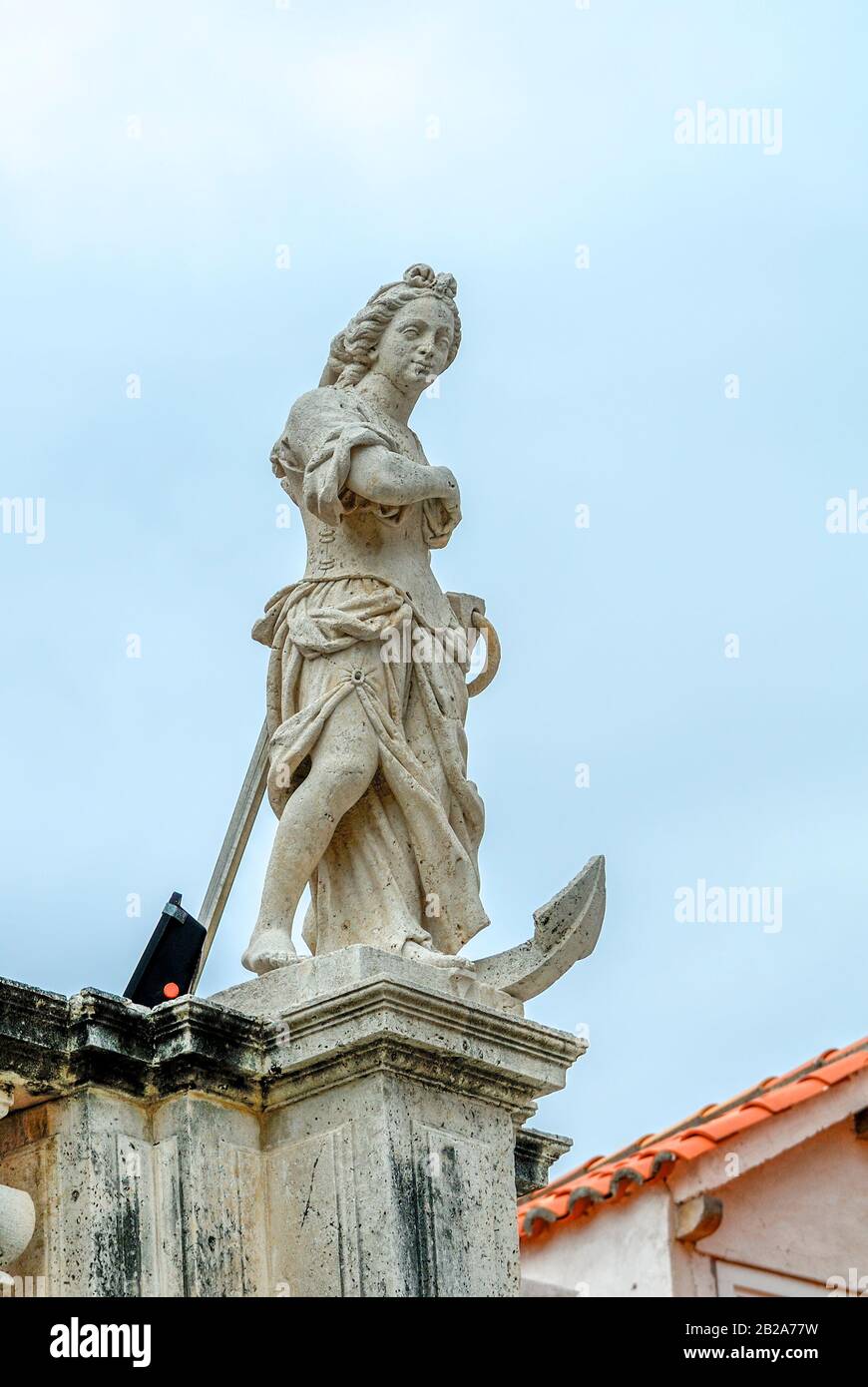 Statue representing Hope, atop the church of Saint Blaise (Sveti Vlaha ...