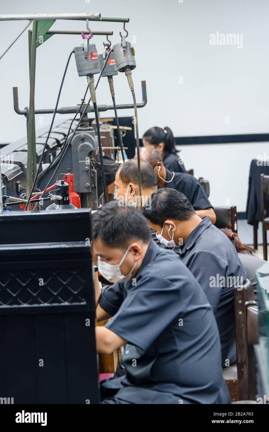 Men working at a diamond factory, Bangkok, Thailand Stock Photo - Alamy