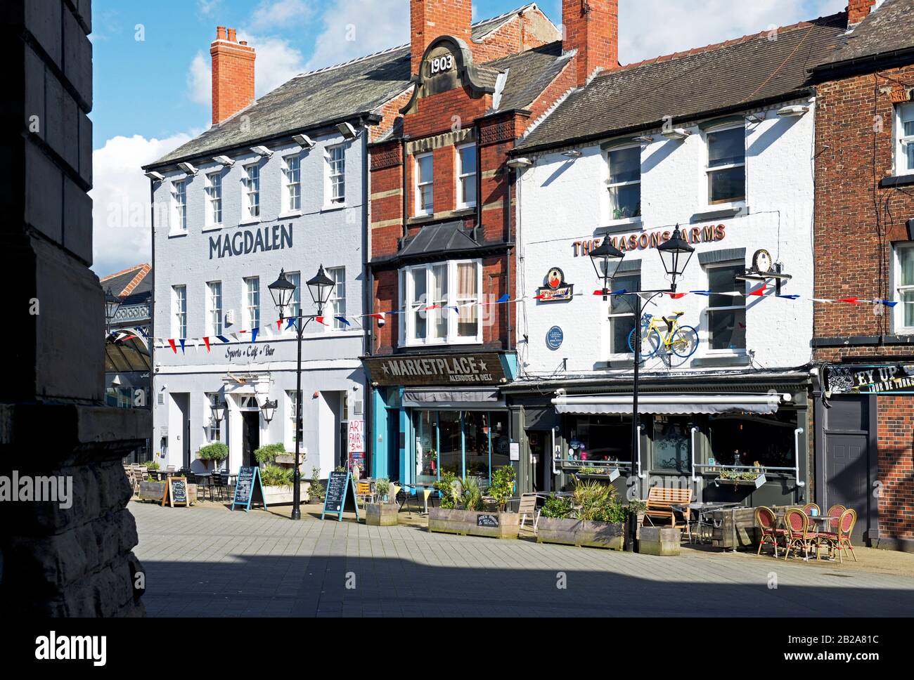 Pubs adjoining the Market Place in Doncaster, South Yorkshire, England ...
