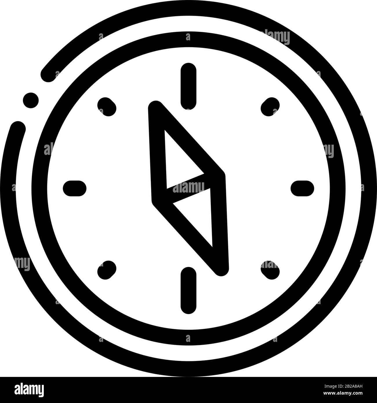 Navigational Compass Tool Icon Thin Line Vector Stock Vector Image ...