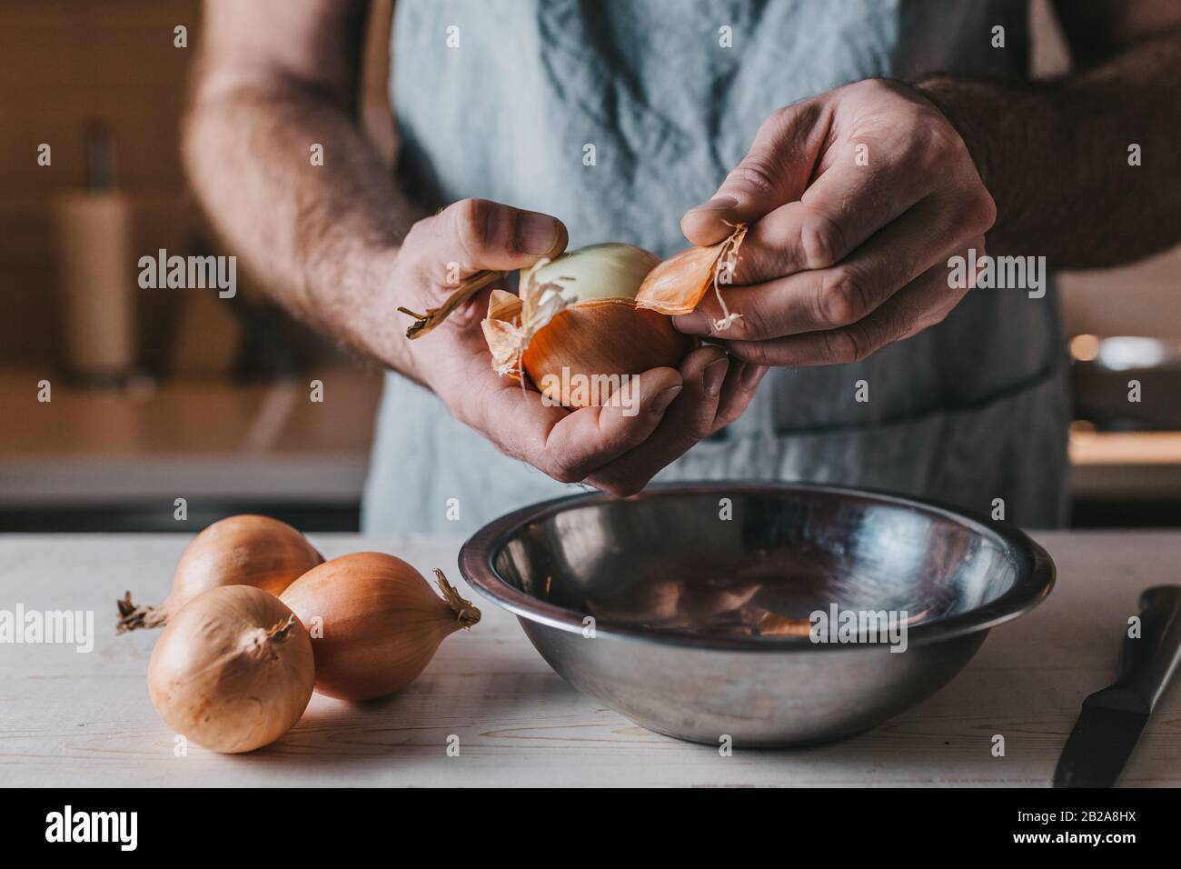 The process of cleaning the onion peel layer by layer - tears from ...