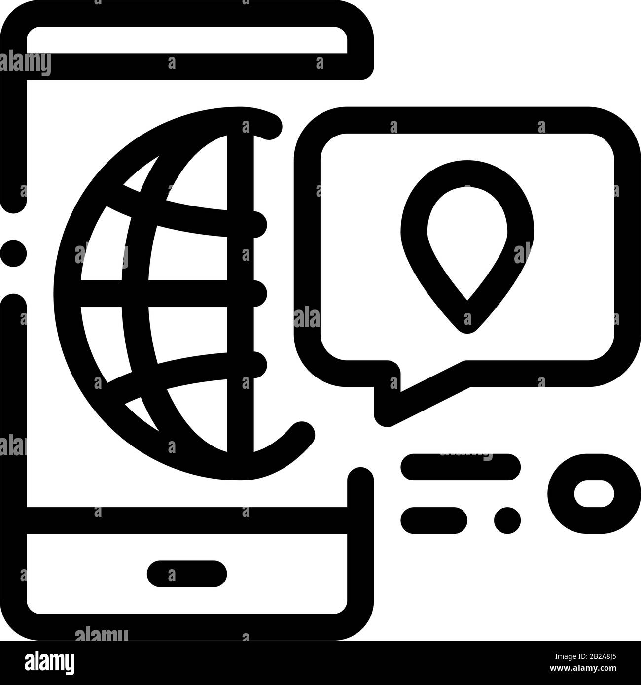 Smartphone World Gps Map Icon Thin Line Vector Stock Vector Image & Art ...
