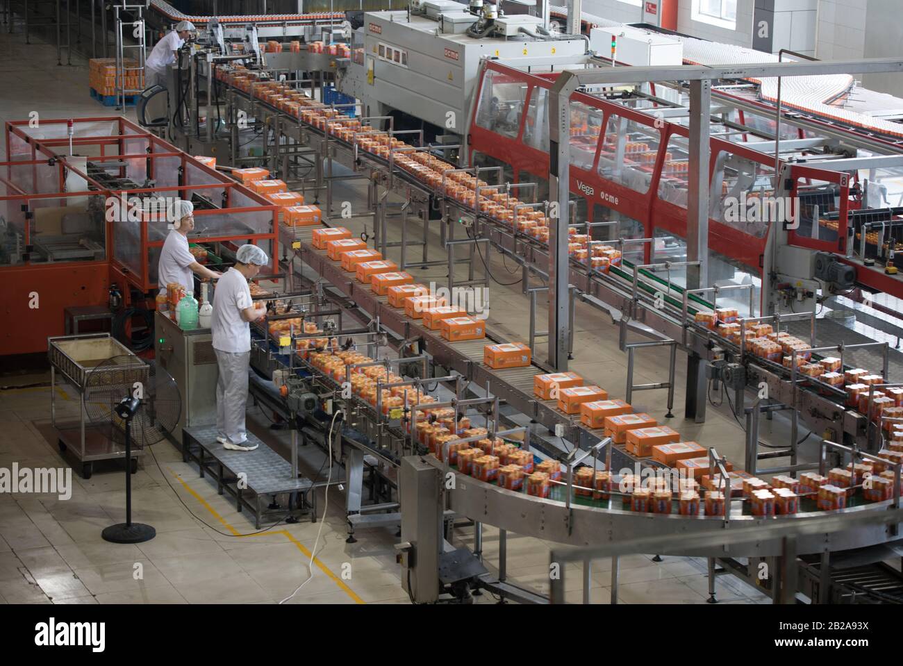 BEIJING, CHINA - JUNE 01, 2019: Carbonated drinks factory with view of ...