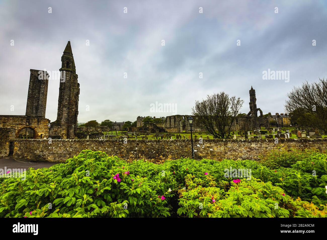 Ancient Scottish medieval buildings and beautiful landscape of ...