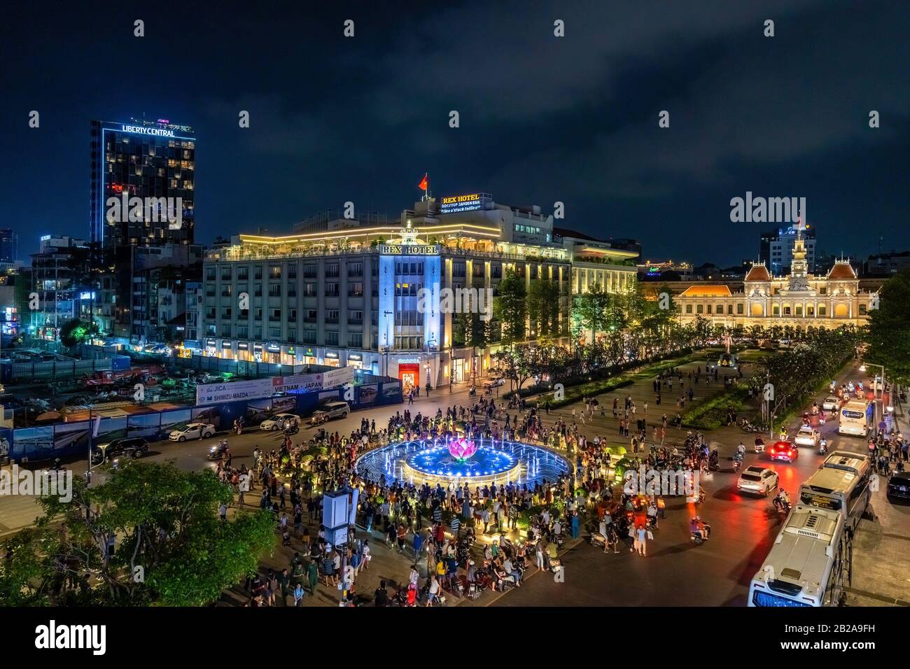 Cityscape view of Nguyen Hue Walking Street, Hochiminh city, Vietnam Stock Photo - Alamy