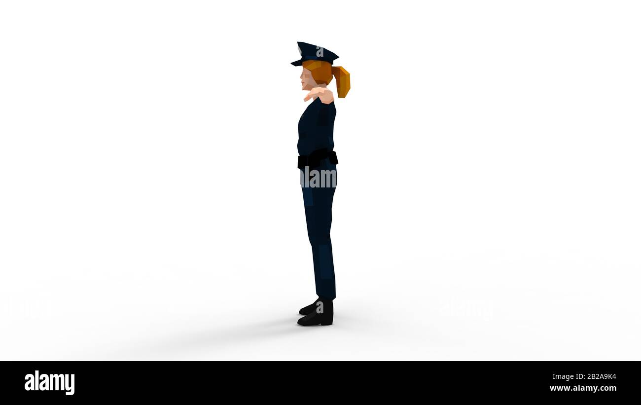 3D rendering of a computer generated police officer isolated Stock ...