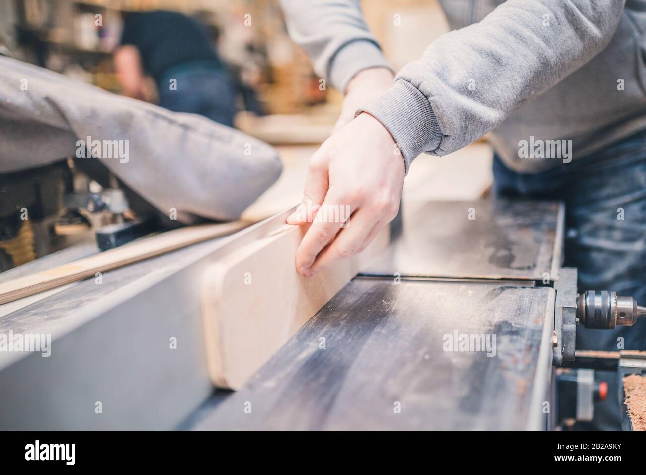 Carpentry workshop - safety in production - safe work with power tools ...