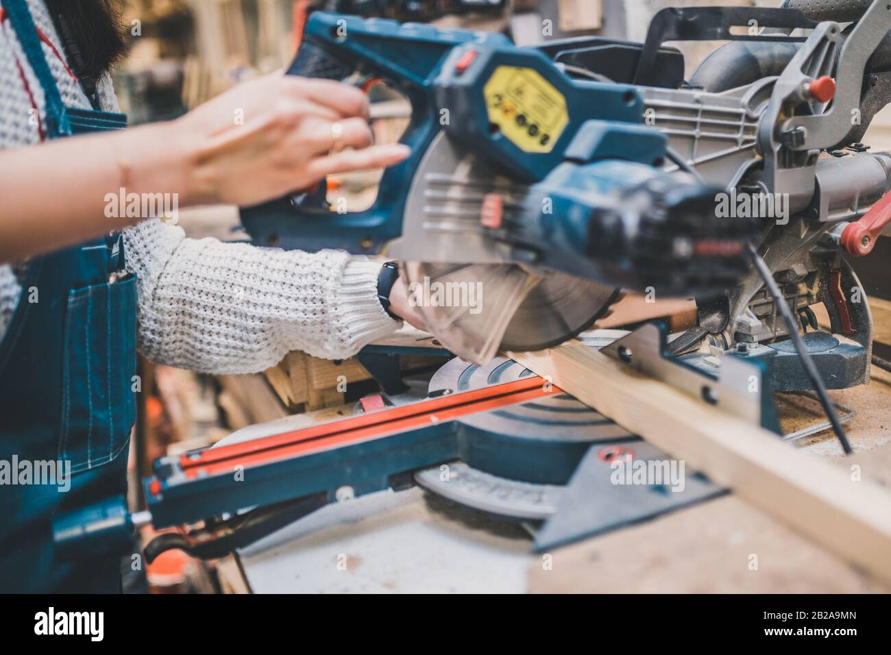 Carpentry workshop - safety in production - safe work with power tools ...
