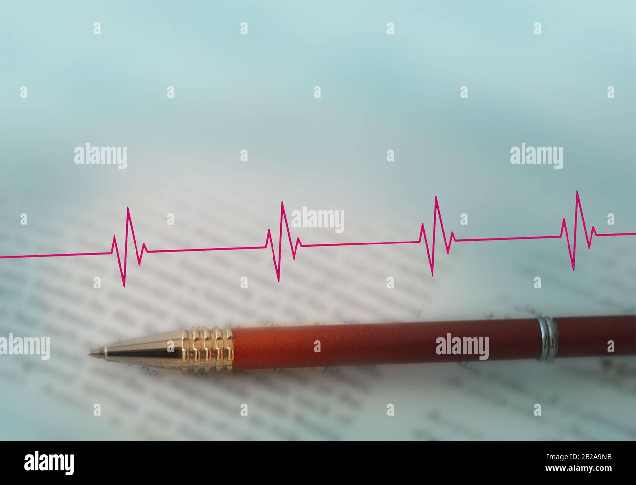 Heartbeat graph with a pen concept for healthy lifestyle pulse trace ...