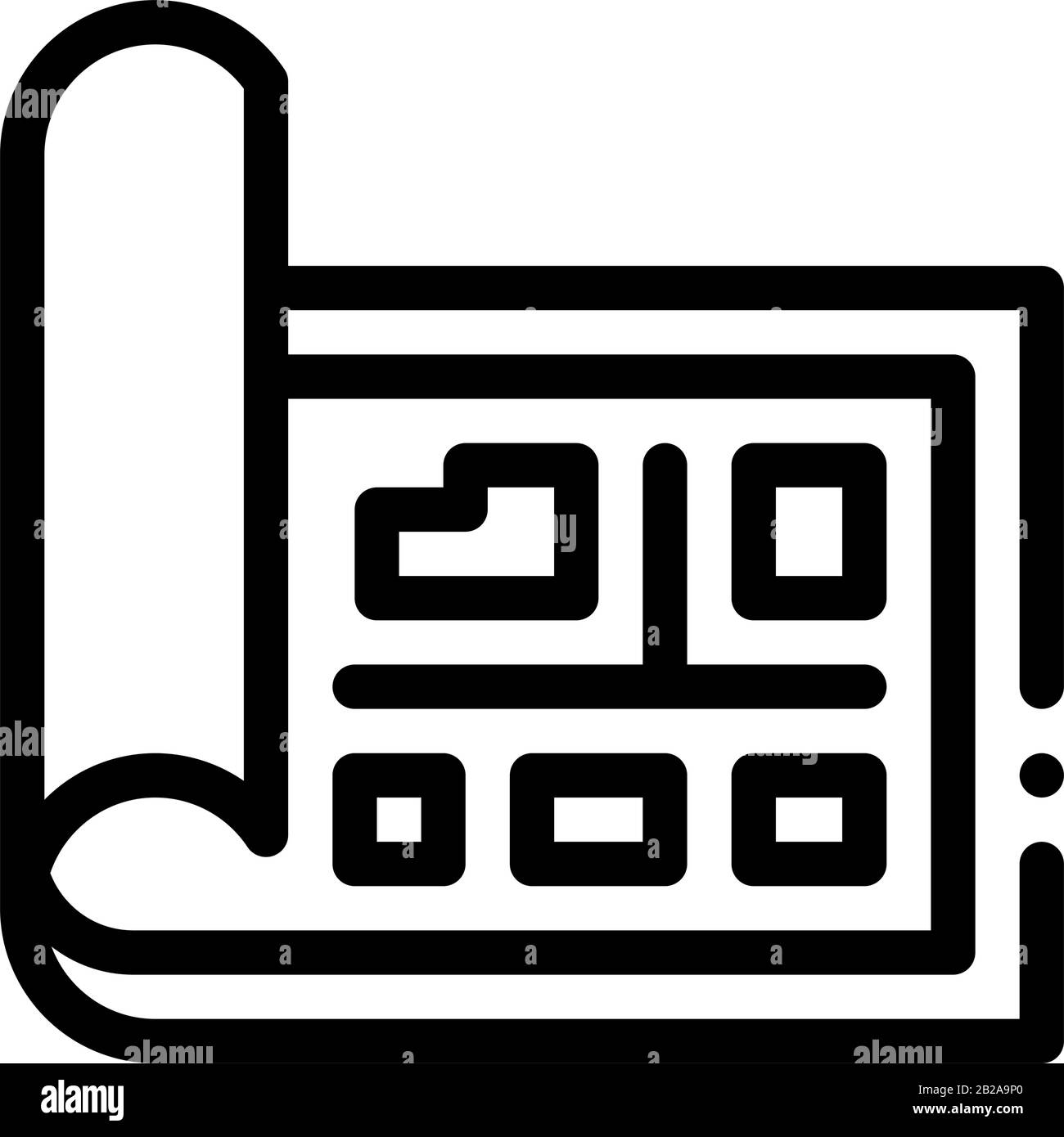 Map Street Plan Cartography Icon Thin Line Vector Stock Vector Image ...