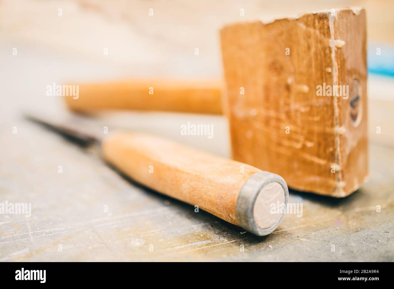 Carpentry workshop - a professional tool in the workplace- wooden ...